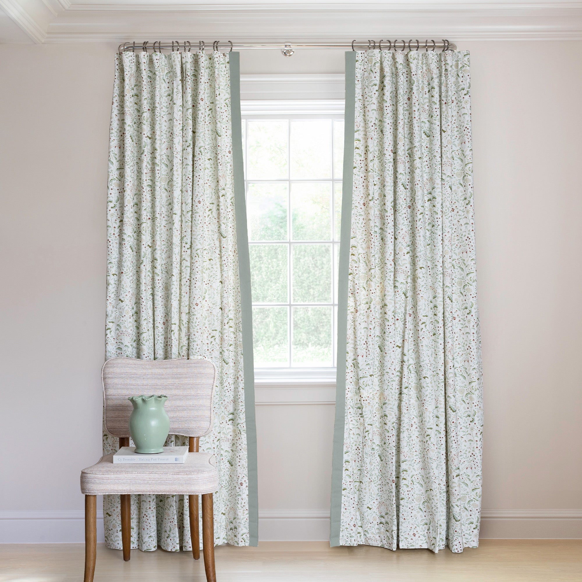 Floral Printed Cotton Curtains: Ruby Moss | Pepper Home
