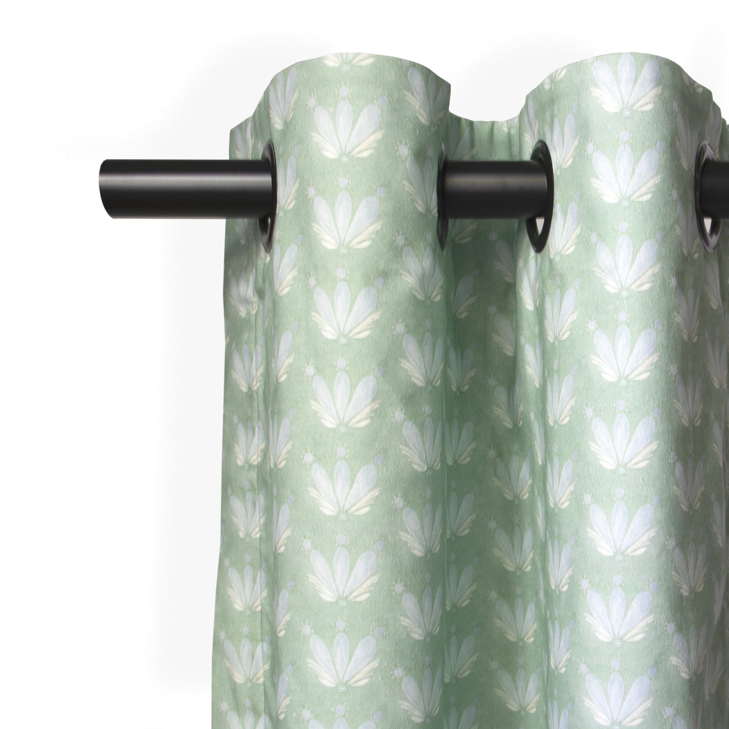 Custom Green Pattern Curtains | Pepper Home