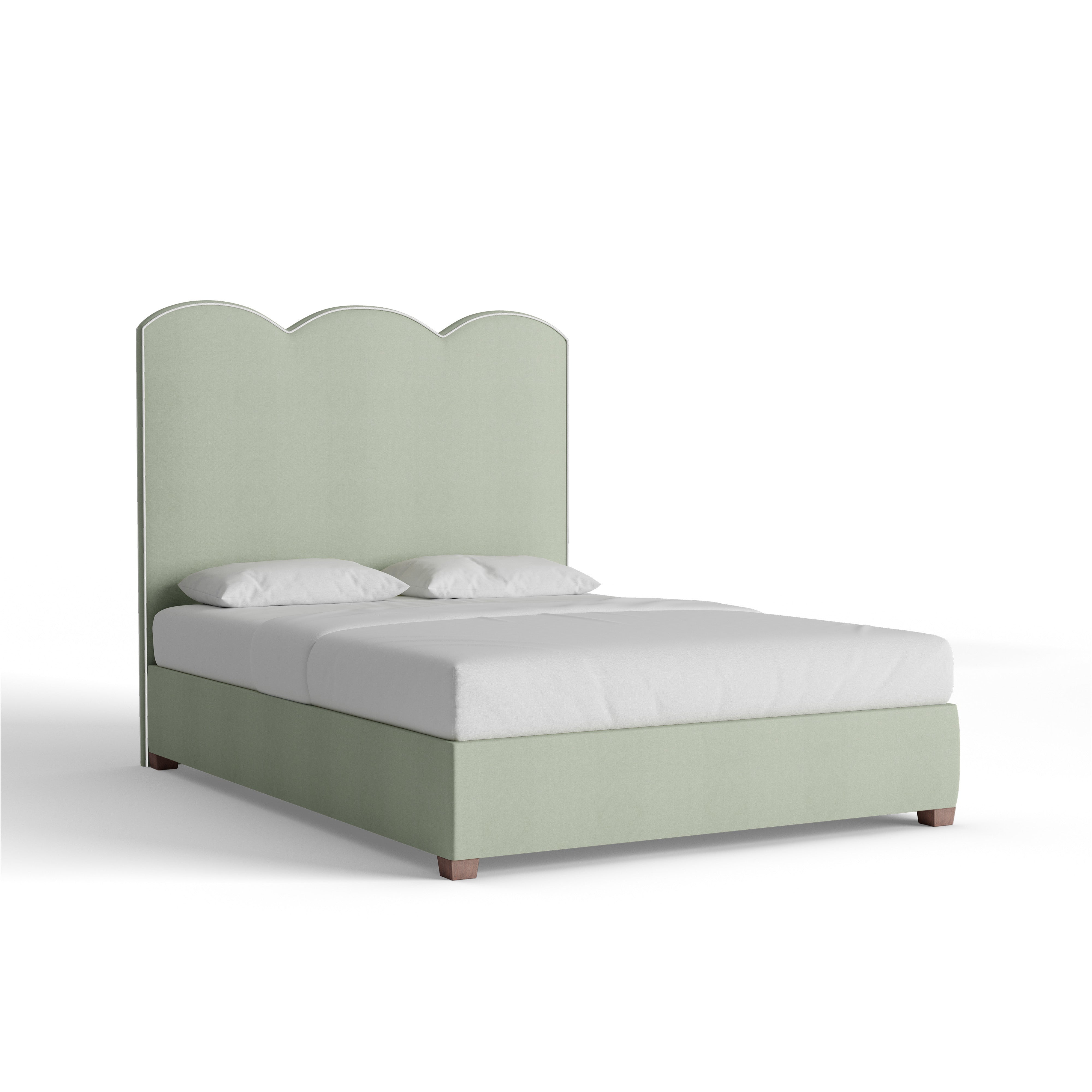 Light Green Velvet Custom Bed Frame: Laurel Velvet | Pepper Home