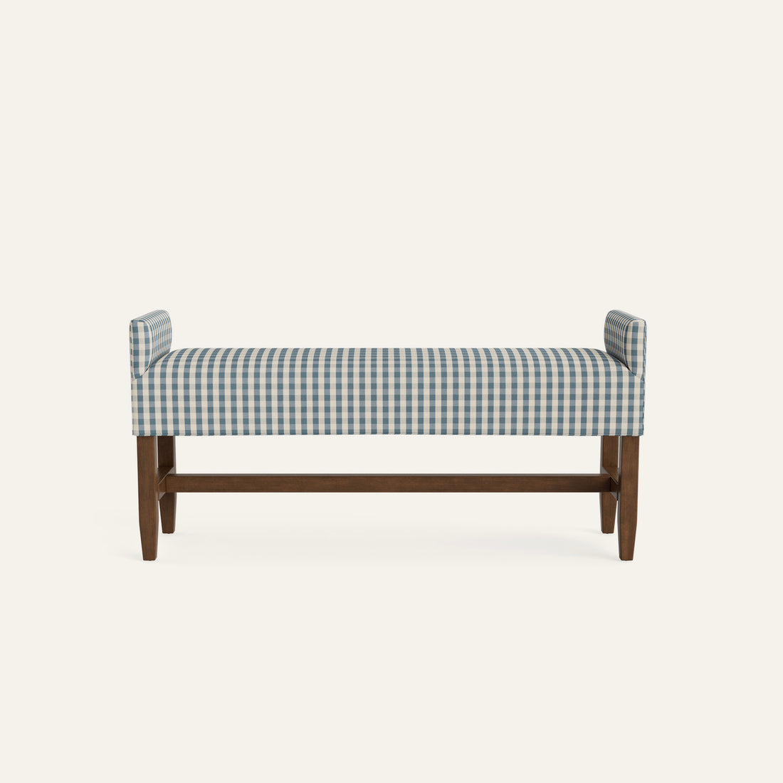 Blue Gingham Accent Bench: Celeste in Millie Harbor | Pepper Home