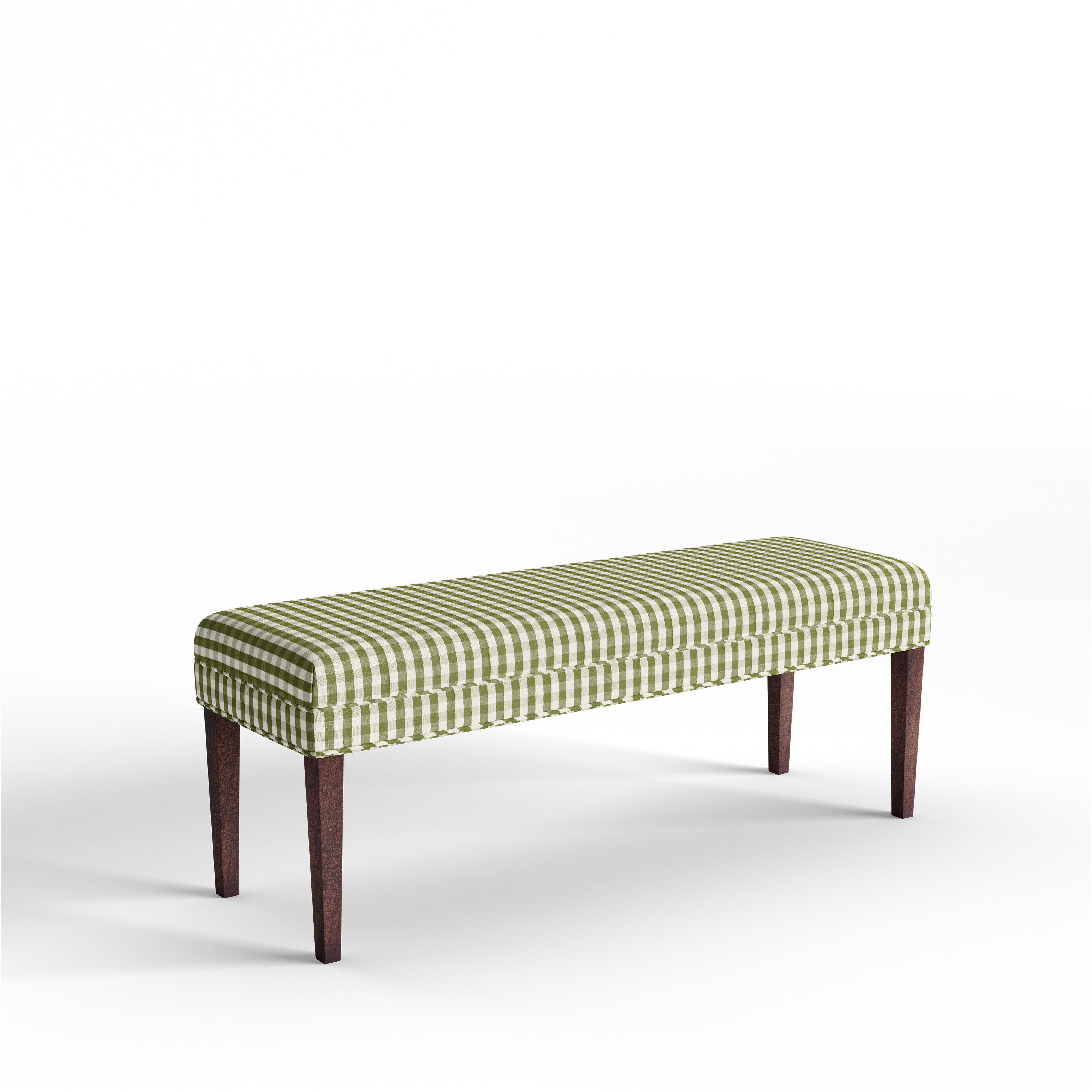 Green Gingham Custom Bench: Millie Moss | Pepper Home