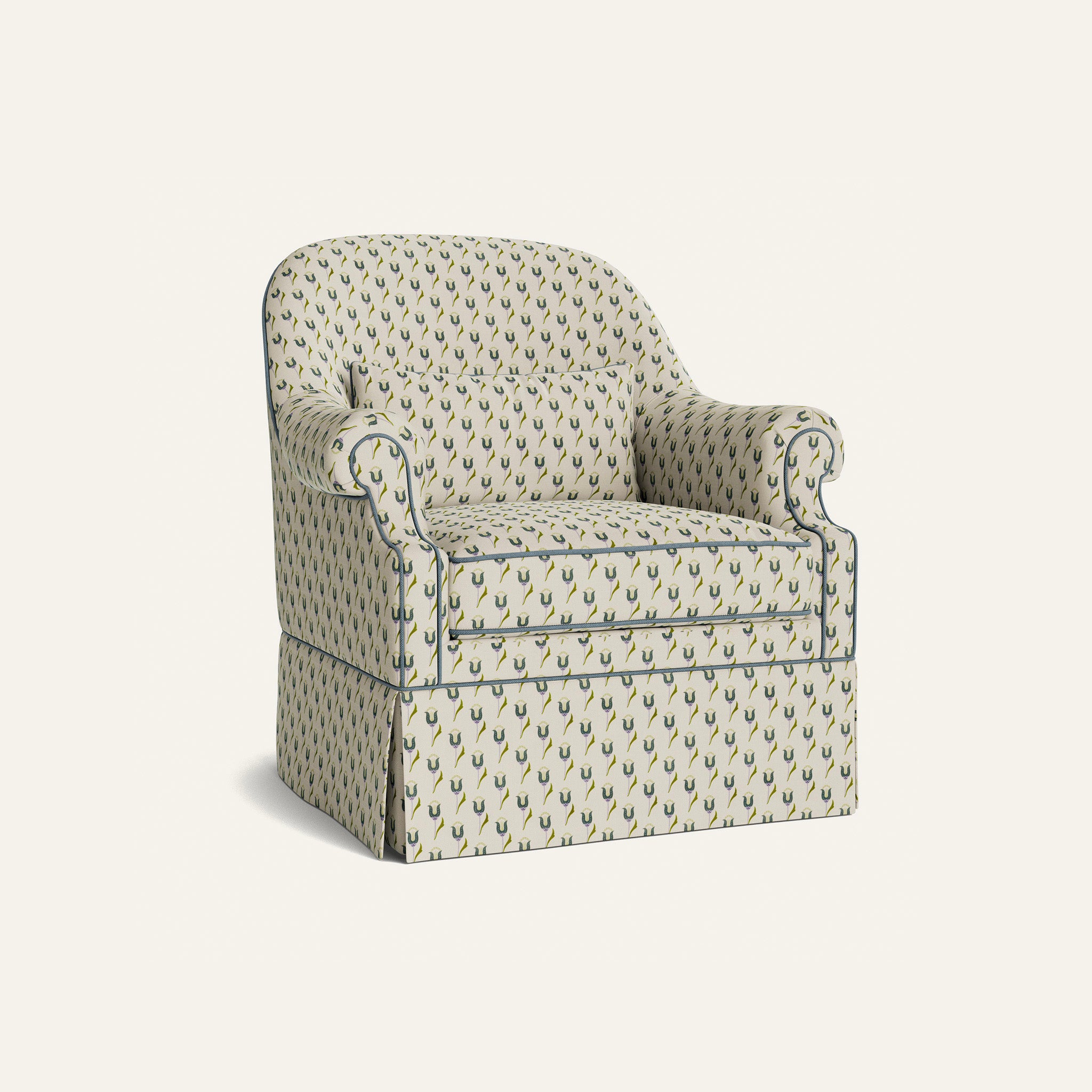 Floral Linen Custom Chair: Annabelle Peacock | Pepper Home