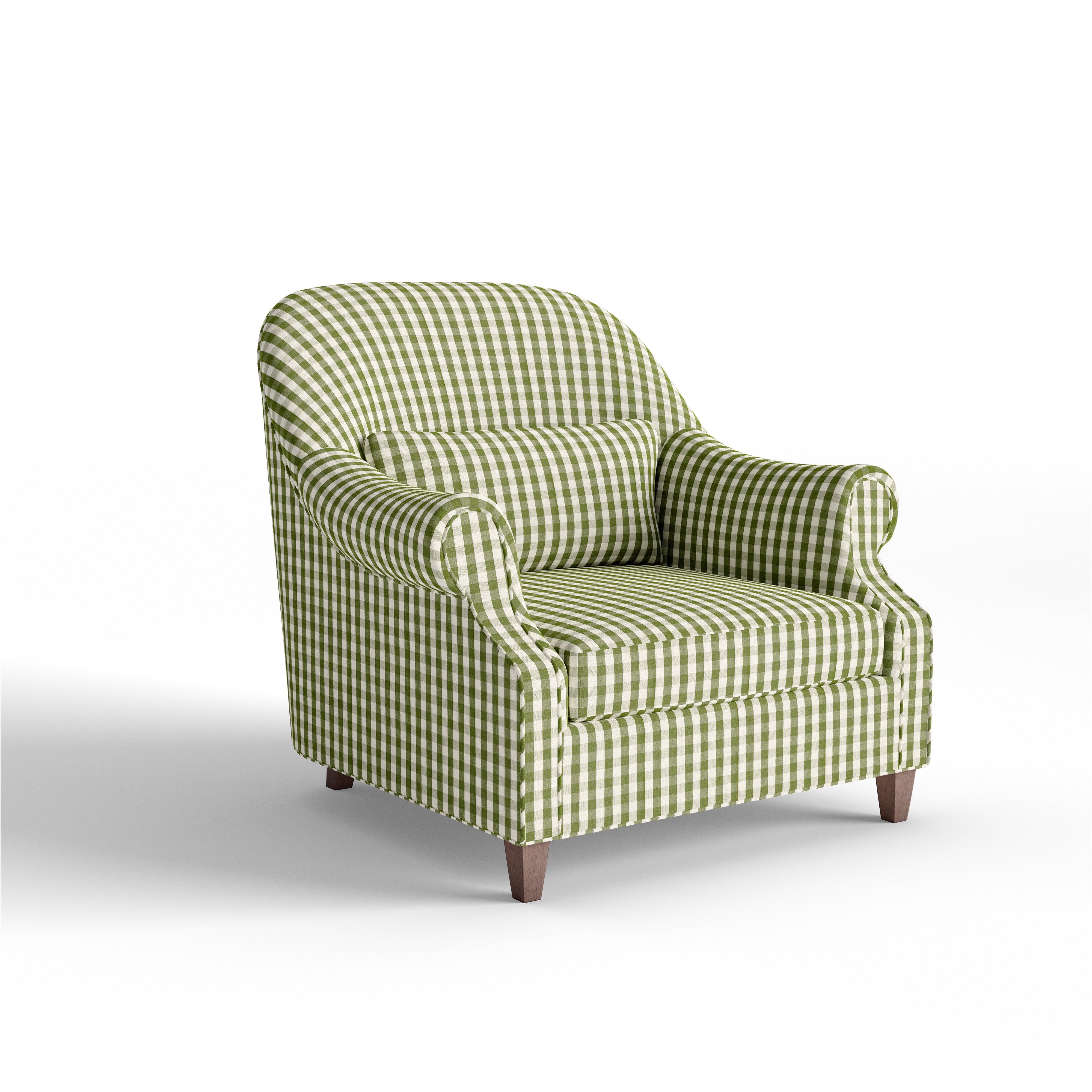 Green Gingham Custom Chair: Millie Moss | Pepper Home