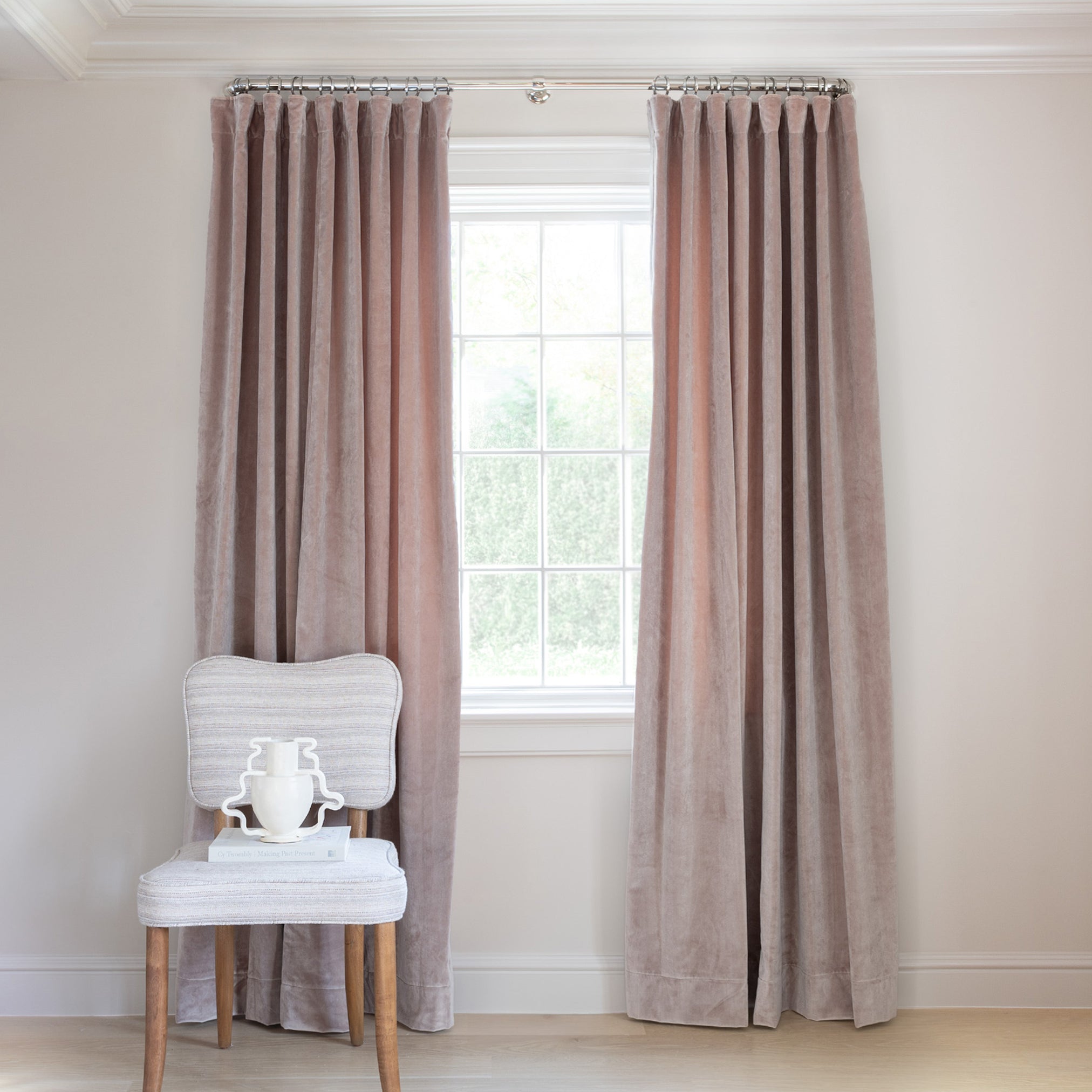Custom Mauve Velvet Curtains - Pepper Home