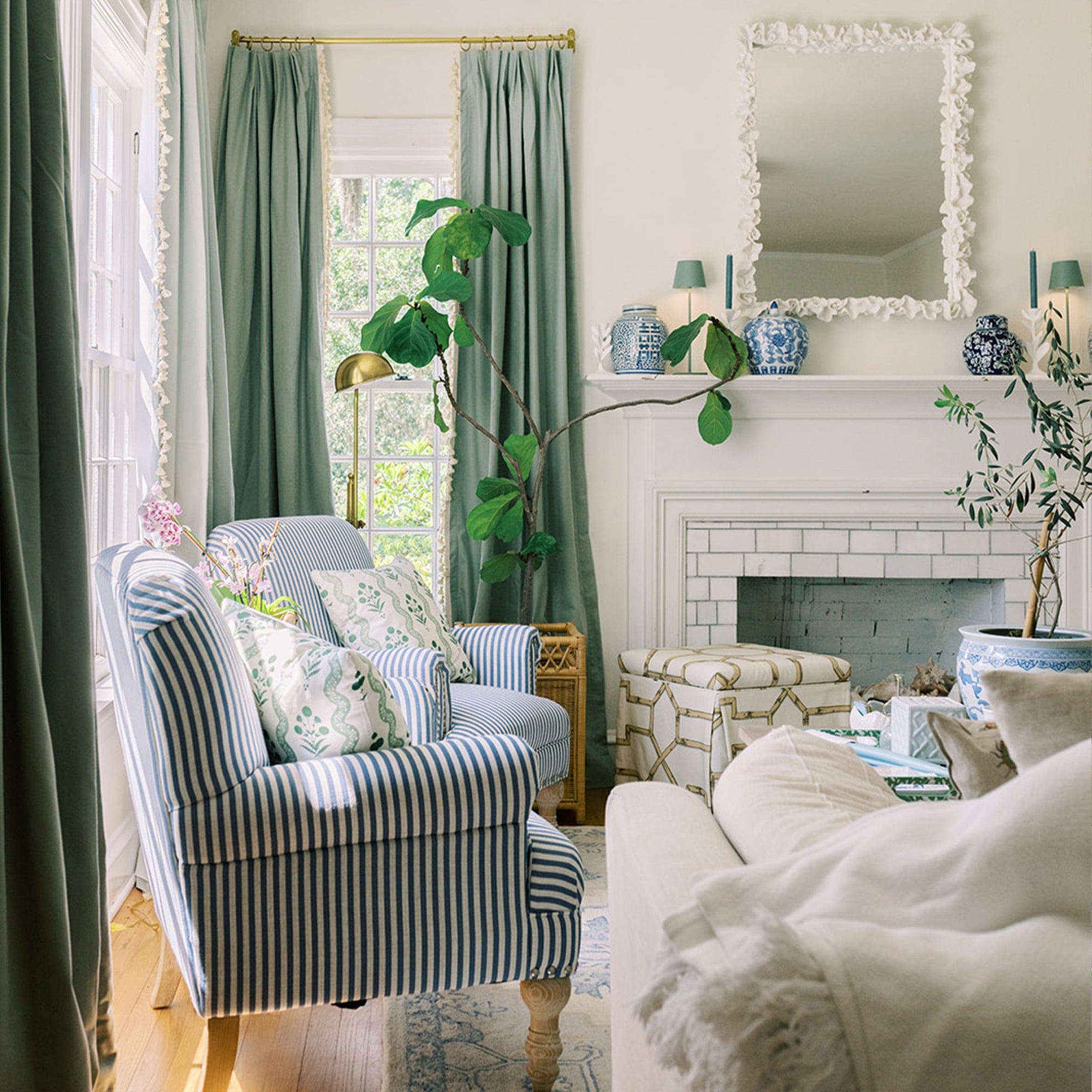 Custom Green Pattern Curtains | Pepper Home