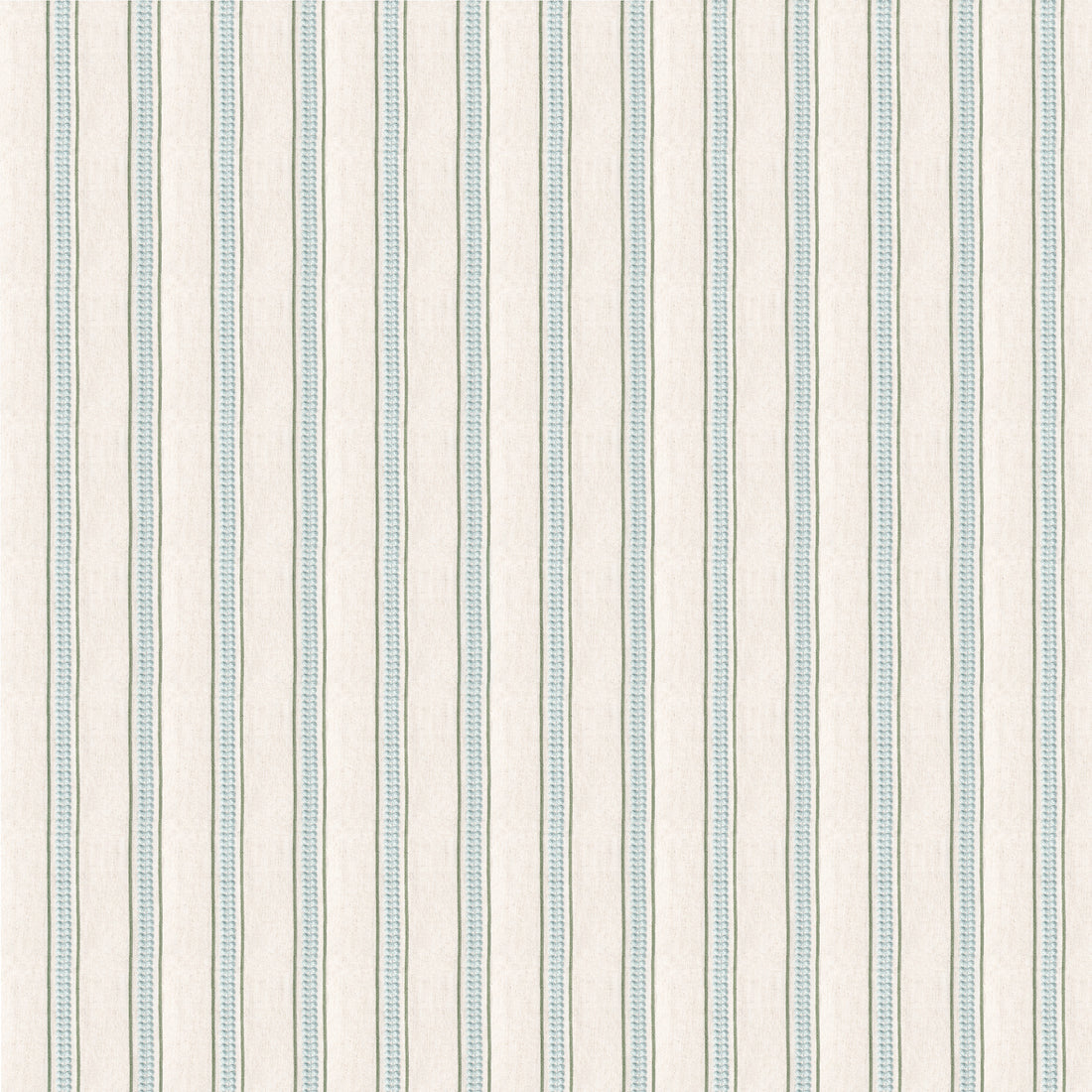 Green Striped Embroidered Fabric: Margot Fern | Pepper Home