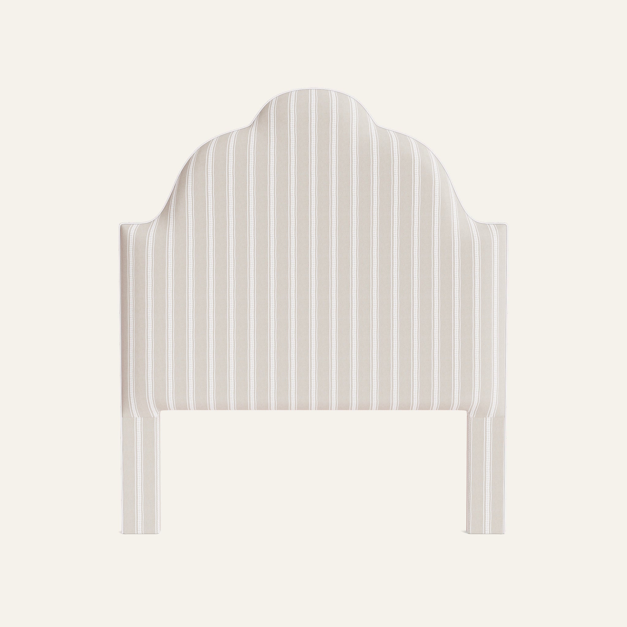Striped White Embroidered Custom Headboard: Margot Flour | Pepper Home