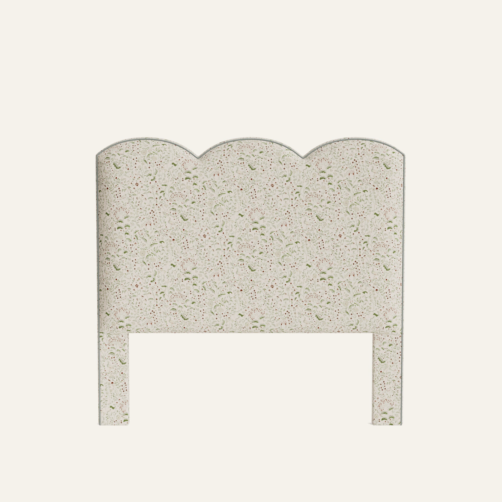 Woodland Floral Linen Custom Headboard: Ruby Moss | Pepper Home