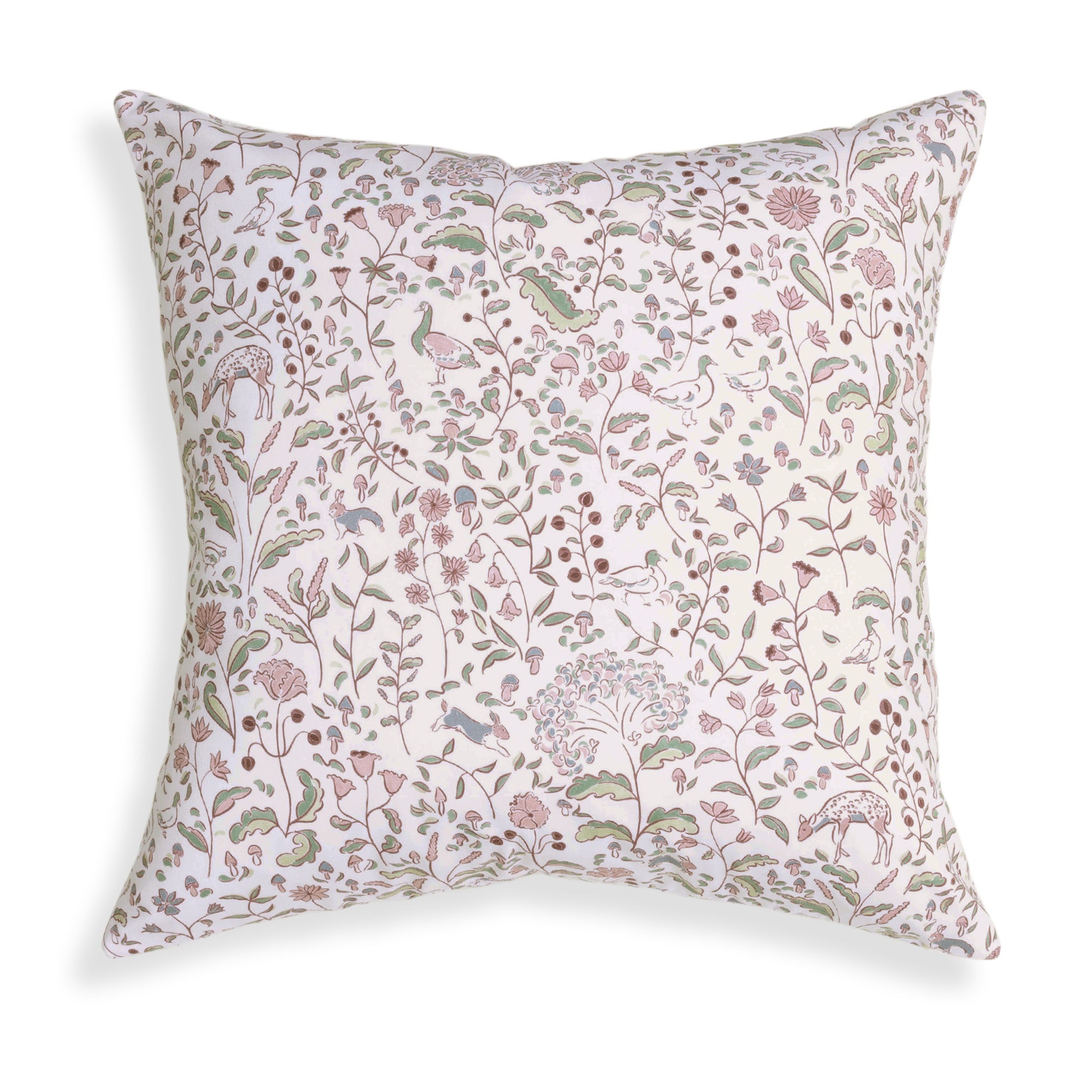 Floral Printed Cotton Pillows: Ruby Burgundy | Pepper Home