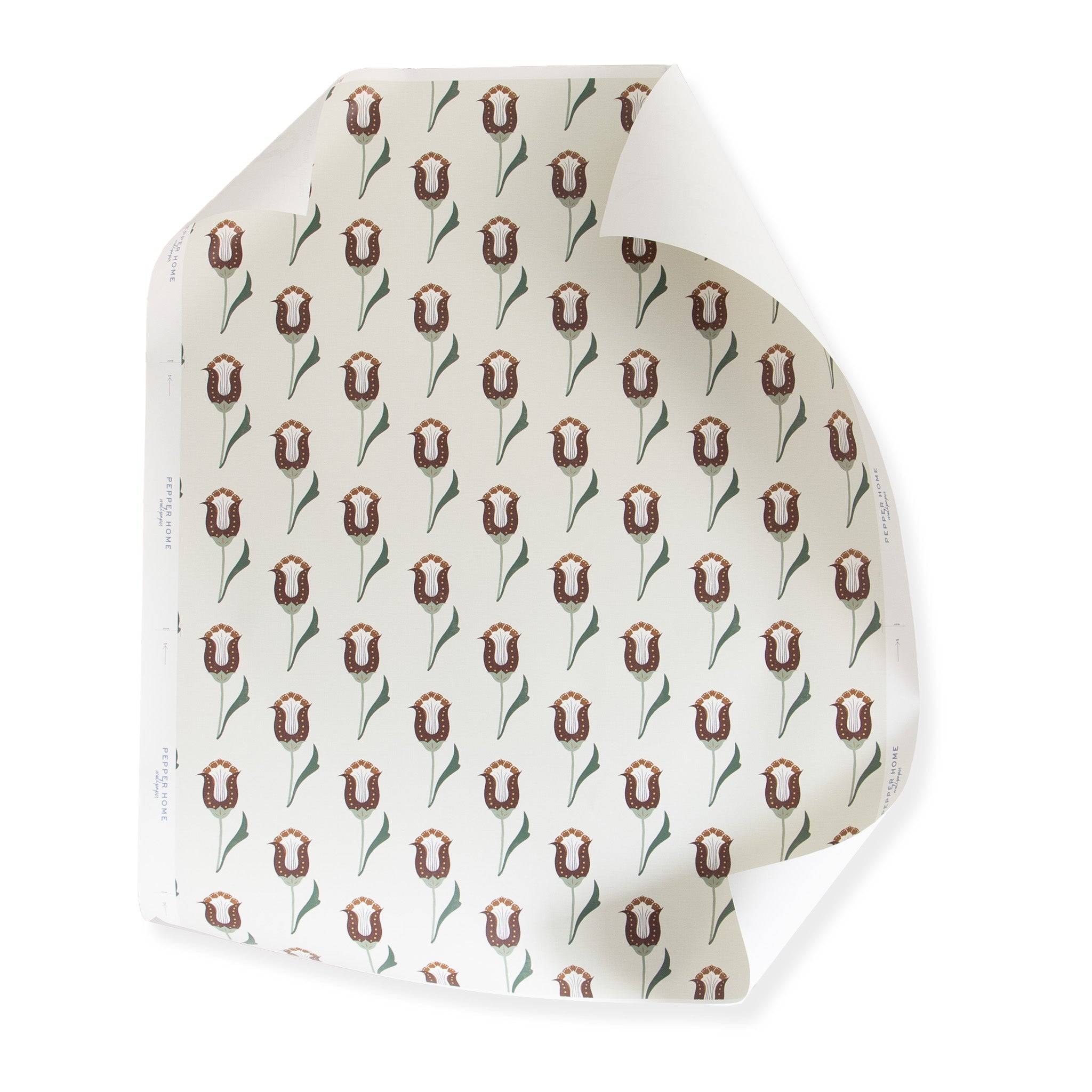 Neutral Tulip Wallpaper: Annabelle Maroon | Pepper Home